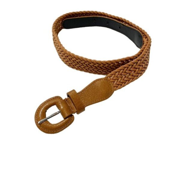 Accessories | Woven Faux Leather Brown Waist Belt | Poshmark